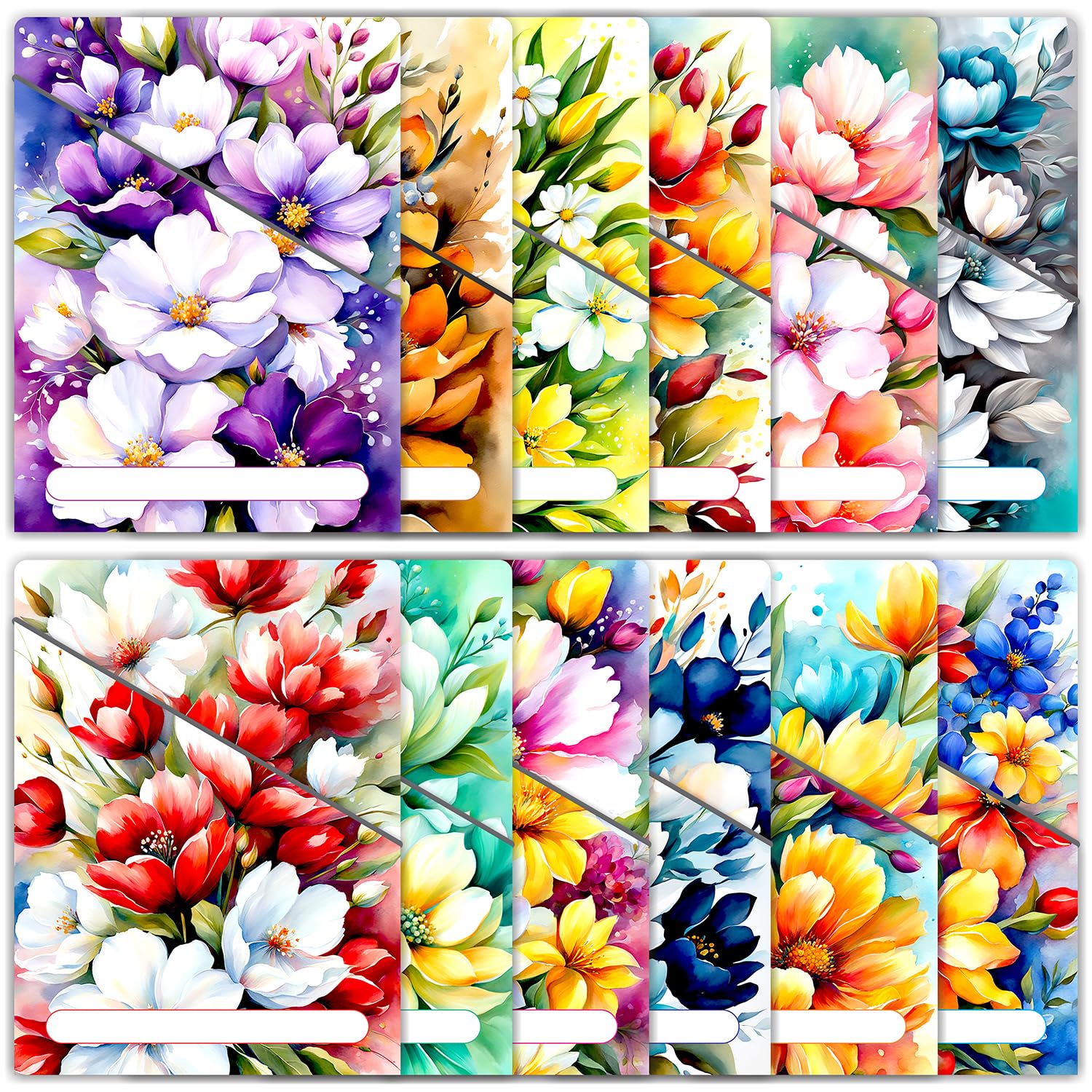 Amazon.com : PARTH IMPEX 12 Pack Vertical Slash Pocket Floral File ...