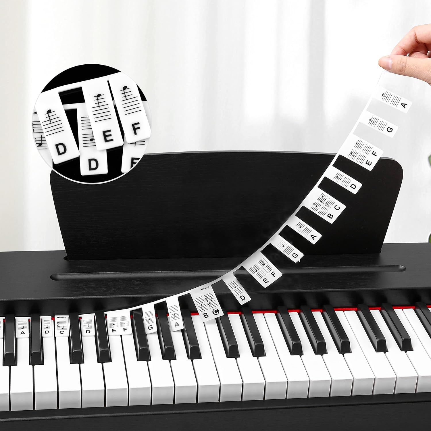 Amazon.com: Piano Notes Guide for Beginner, Removable Piano Keyboard ...