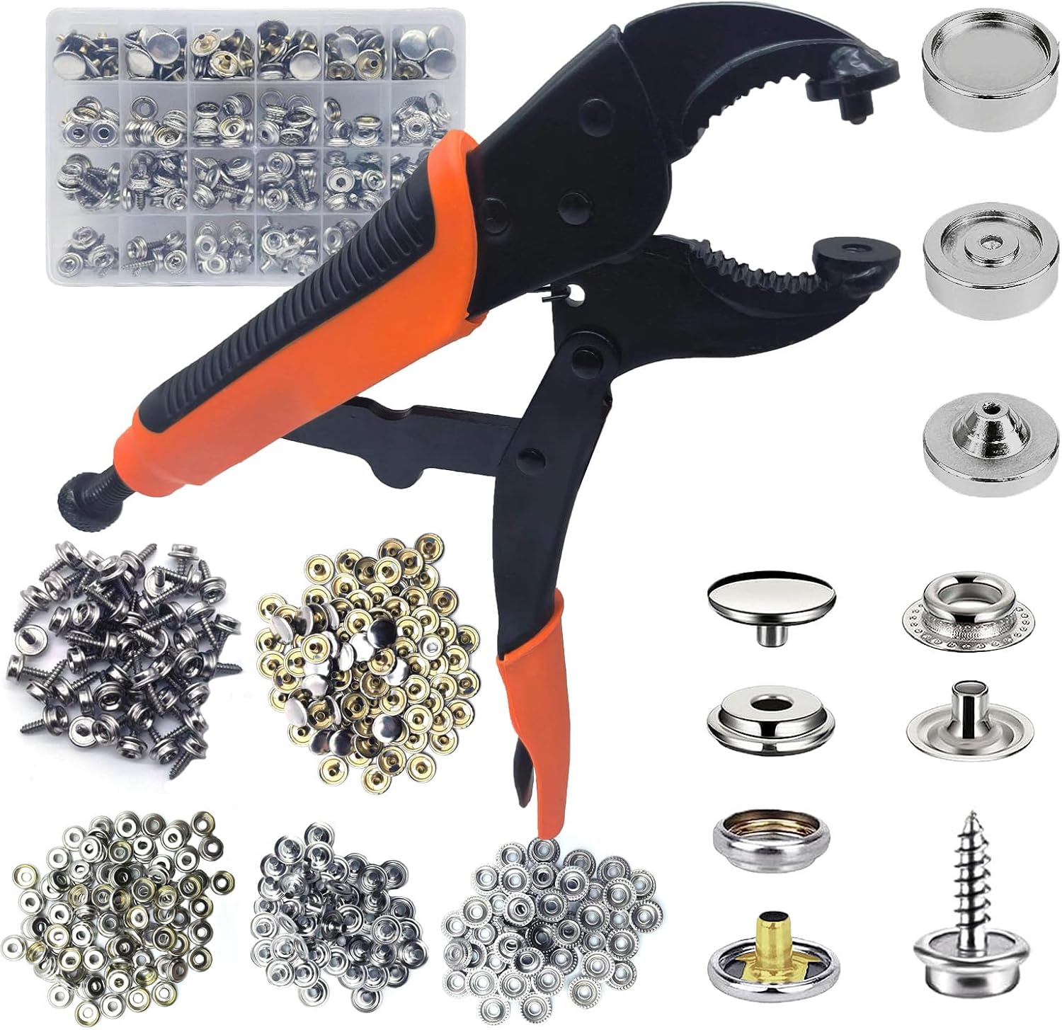 Amazon.com: QURAS 353 PCS Snap Tool Kit, Heavy-Duty Snap Fastener Tool ...