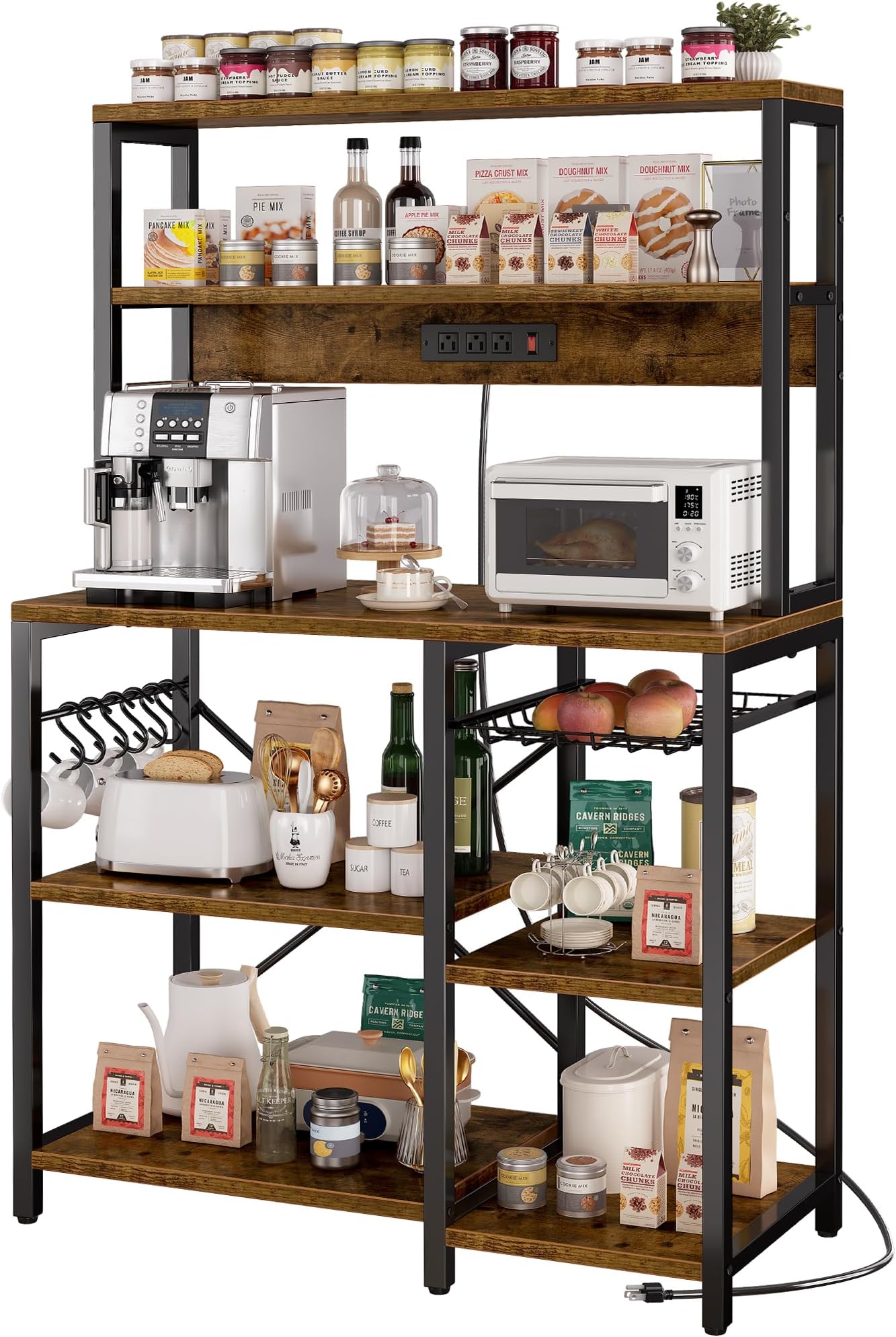 Amazon.com - REENLIV 5-Tier Bakers Rack with Power Outlet, Microwave ...