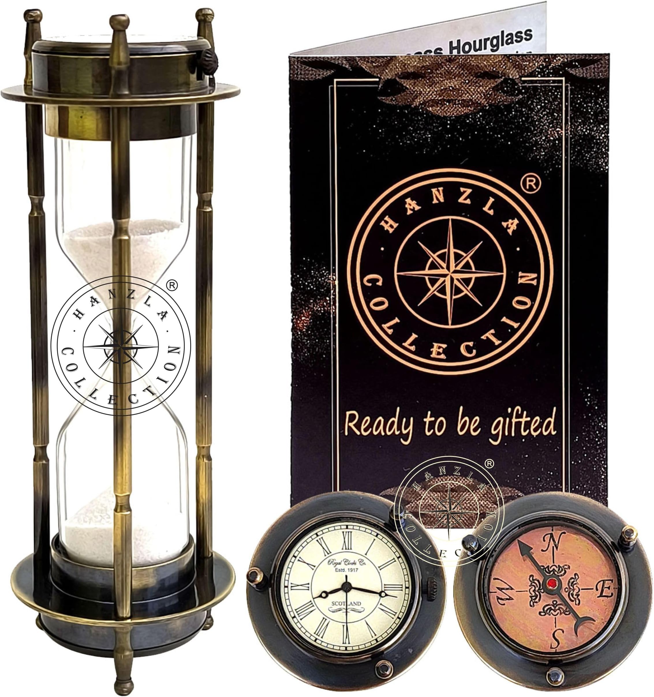 Amazon.com: 7 Nautical Brass Sand Timer Hourglass with Maritime Brass ...