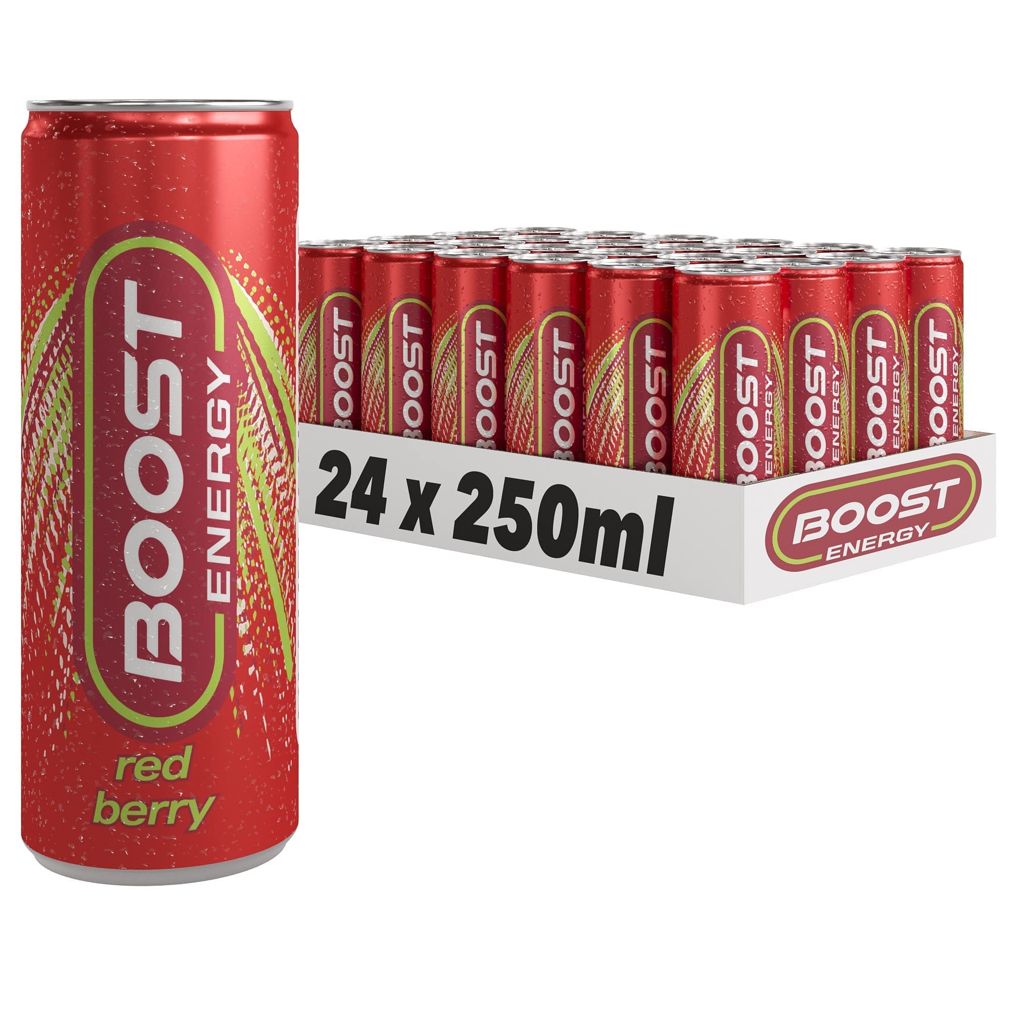 Boost Energy Drink Red Berry Flavour, 250ml x 24 pack : Amazon.co.uk ...