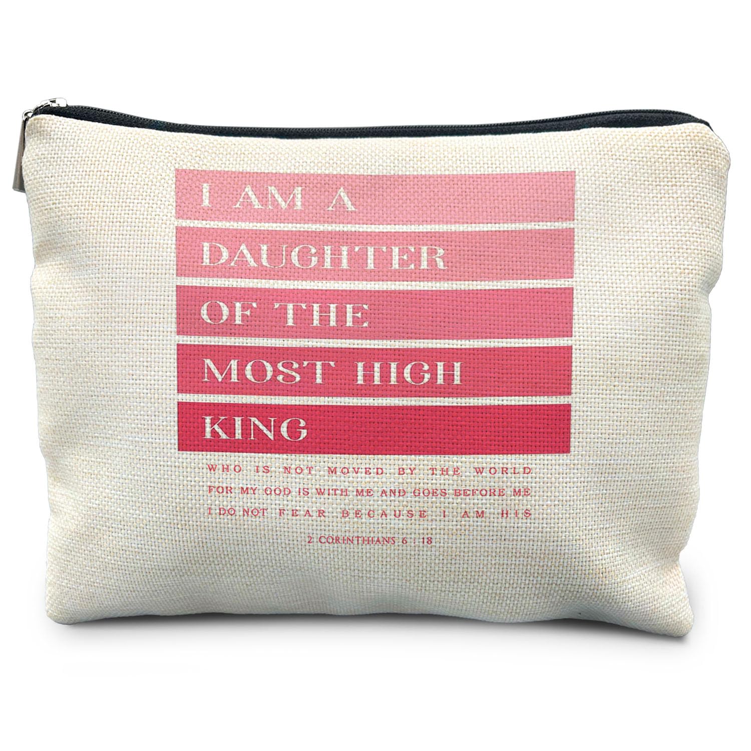 Amazon.com: RYYCDOI Pink Christian Makeup Bag - I am Daughter of the ...