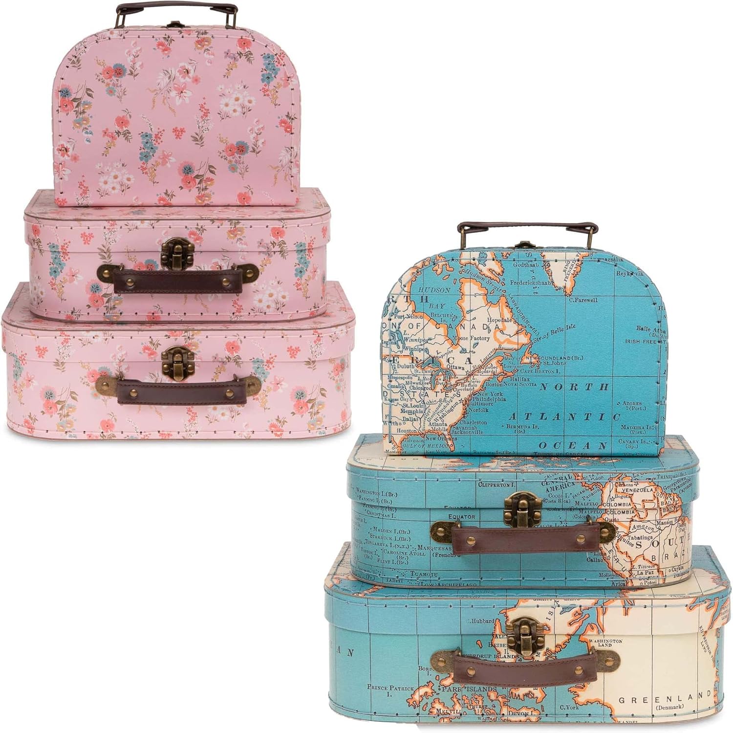 Amazon.com: Jewelkeeper Paperboard Suitcases, Set of 3 – Nesting ...