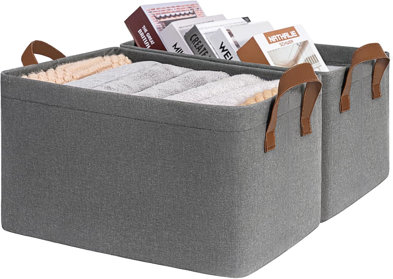 Amazon.com: CHICVITA Storage Baskets for Organizing, Fabric Storage ...