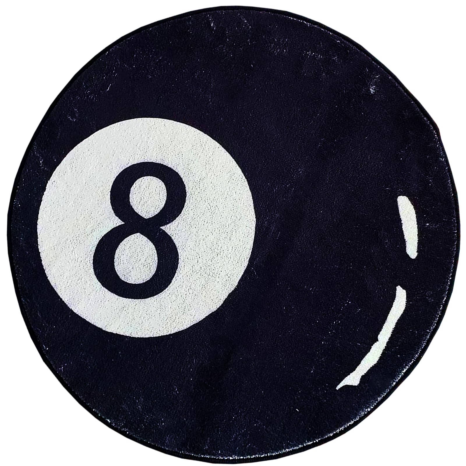 8 Ball Rug, Black Non-Slip Round Area Rug, Cute Black Floor Rug Doormat ...