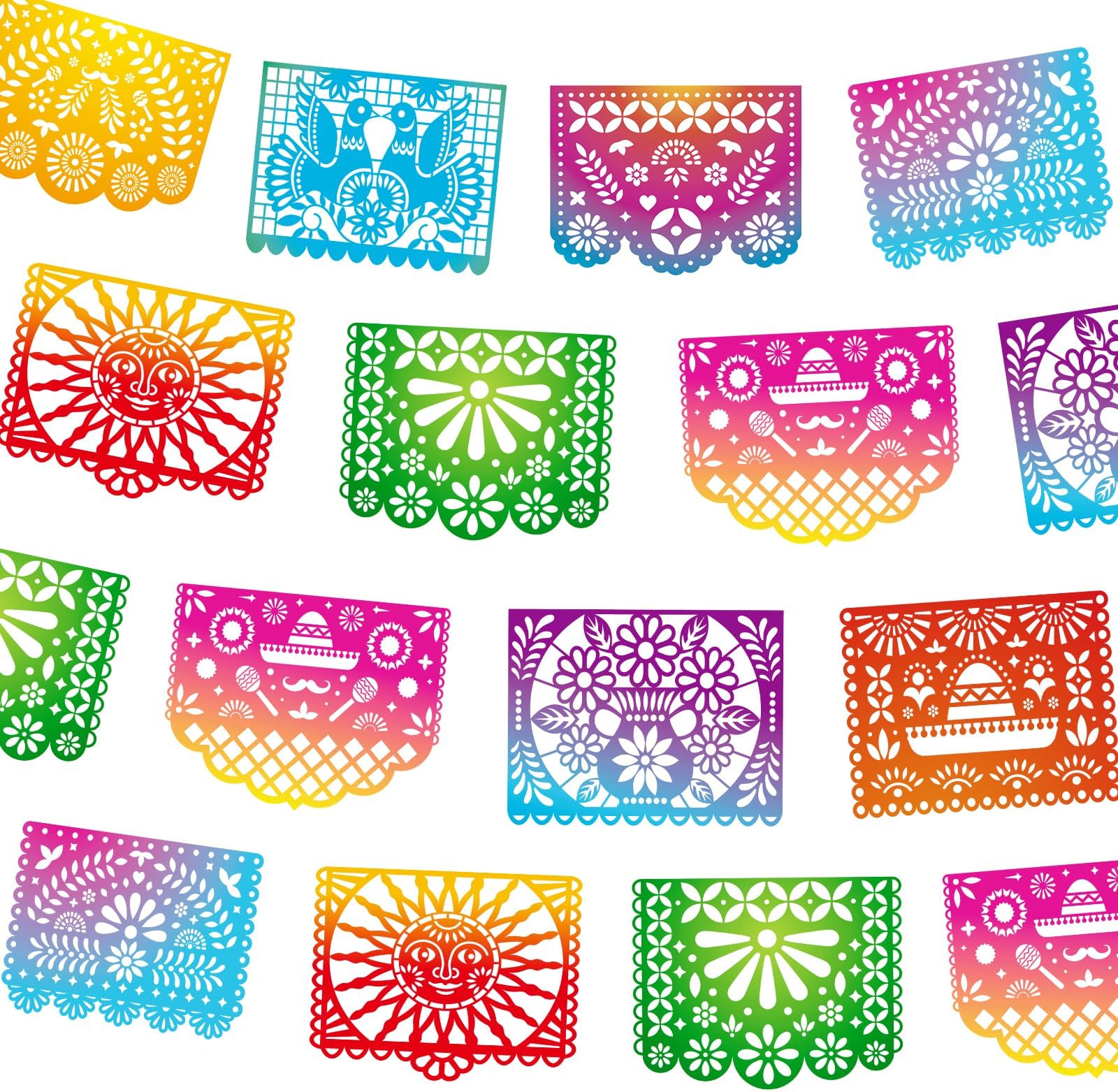 Amazon.com: JOYIN 88 Feet Cinco de Mayo Plastic Papel Picado Banner(4 ...