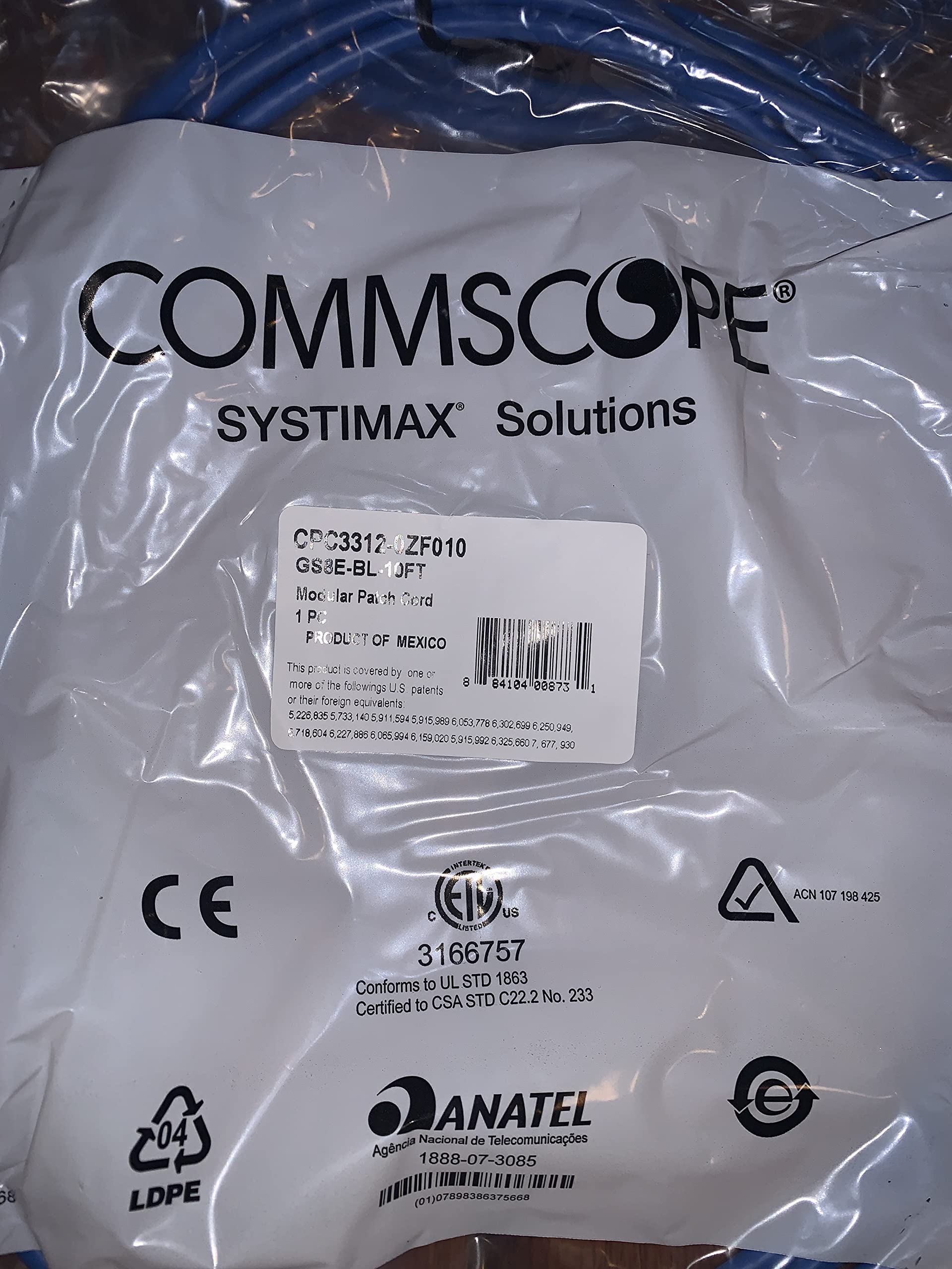 Gigaspeed Xl Gs8e Stranded Cordage Modular Patch Cord Blue Jacket ...