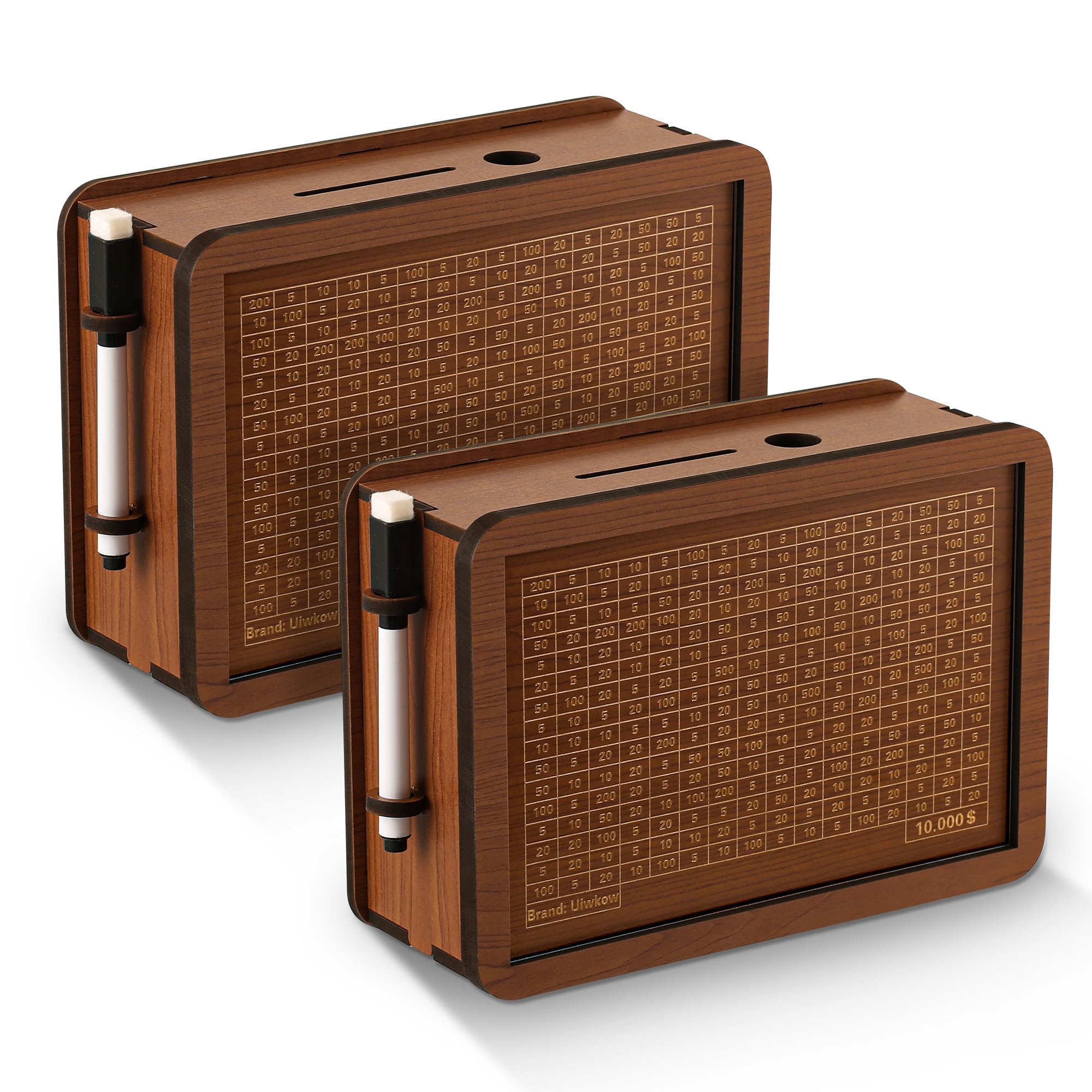 Amazon.com: 2 Pack Creative Cash Vault Wooden Savings Box,Piggy Bank ...