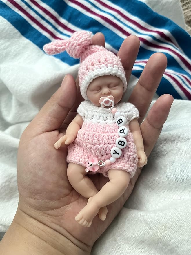 Amazon.com: MYREBABY 4.5" Reborn Baby Doll Silicone Full Body Miniature ...