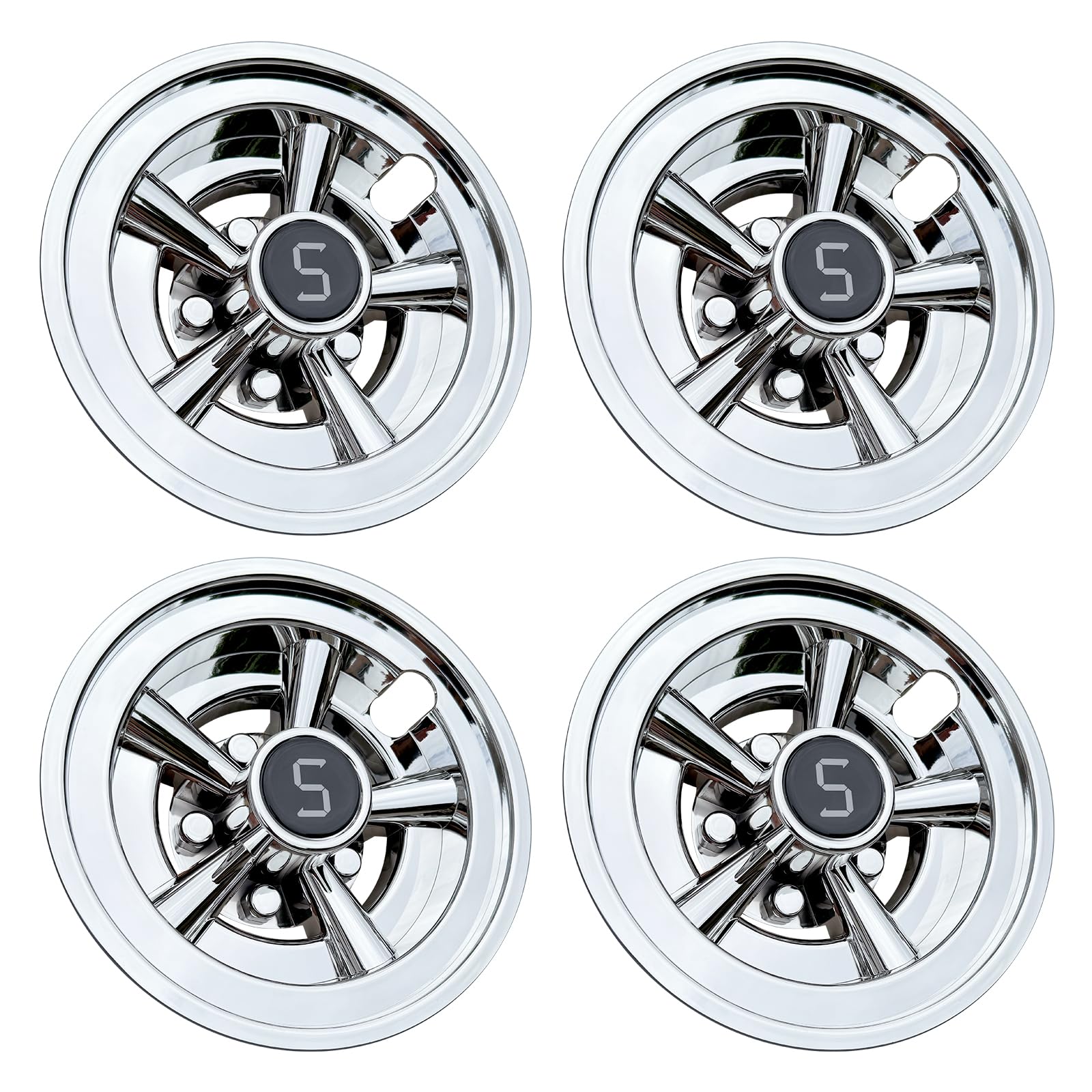8 Inch Golf Cart Wheel Cover Hub Caps, Universal Chrome Golf Cart Hub ...