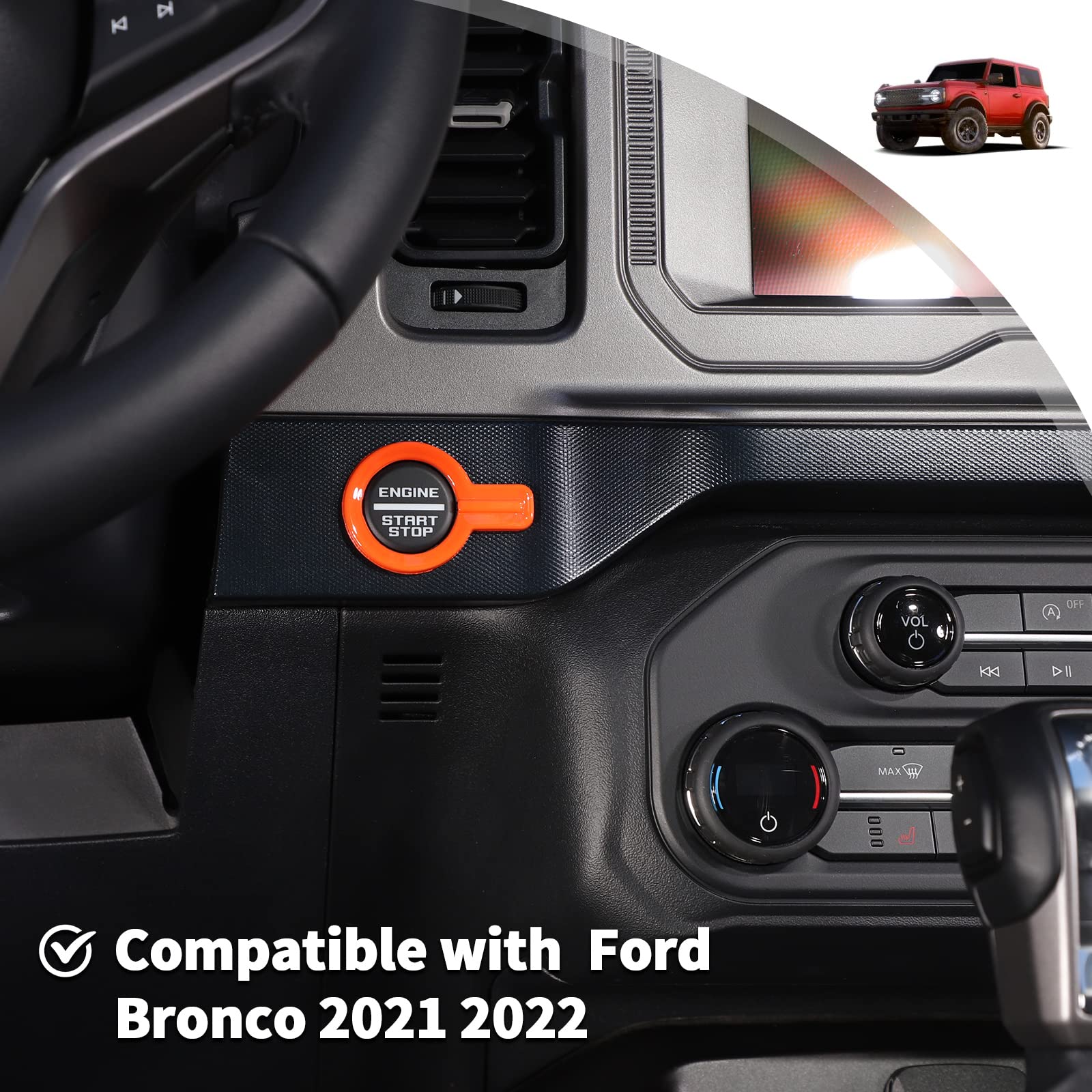 Snapklik.com : Bronco Push Start Button Cover Spin Engine Start Stop ...