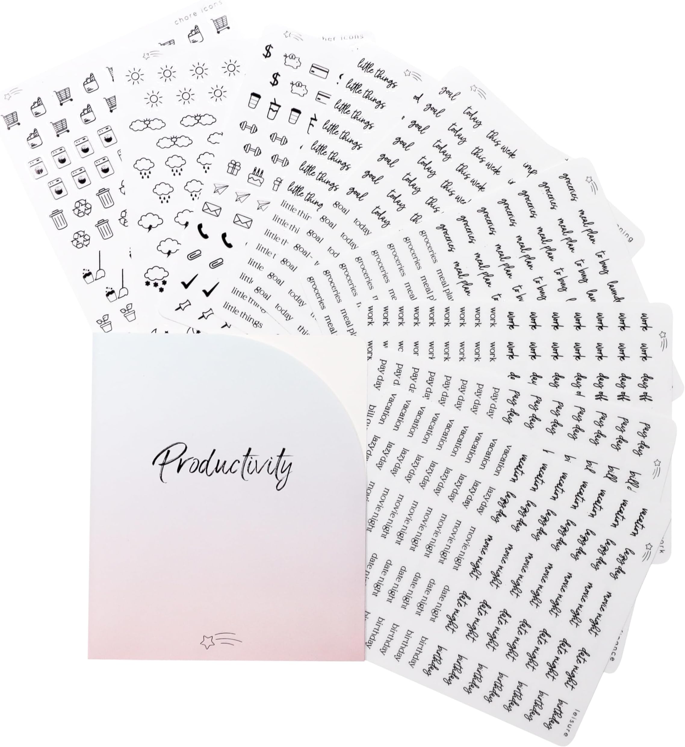 Amazon.com: 24 Sheets Pastel Functional Planner Stickers Mixed Metallic ...