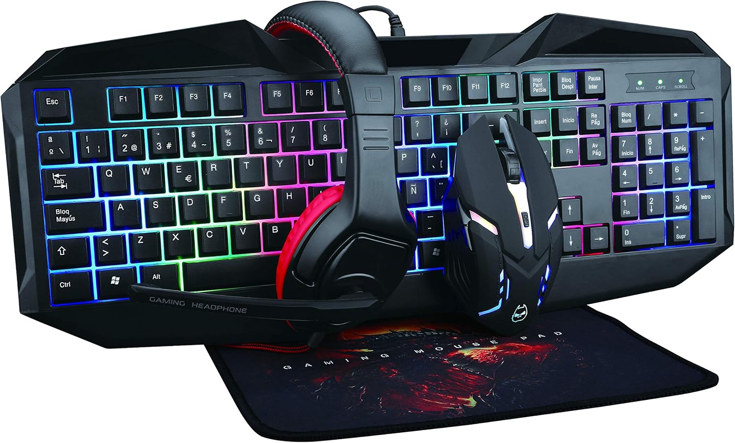 Supersonic SC-440GK LED Gaming Mechanical Keyboard with Mouse and ...