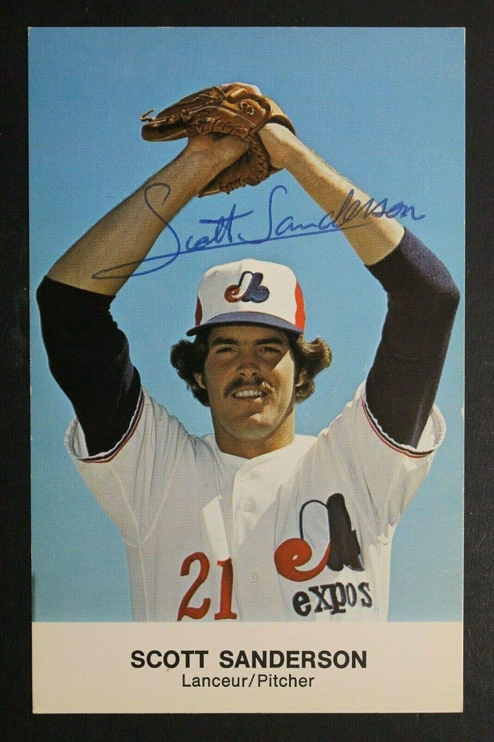 Scott Sanderson 1978-83 Montreal Expos Autograph 3x5 Signed w/French ...