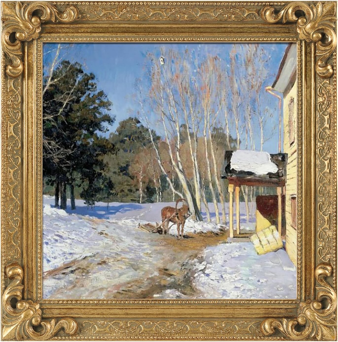 Amazon.com - FOLKOR Antique Gold 12x12 Canvas Frame, Solid Wood Baroque ...