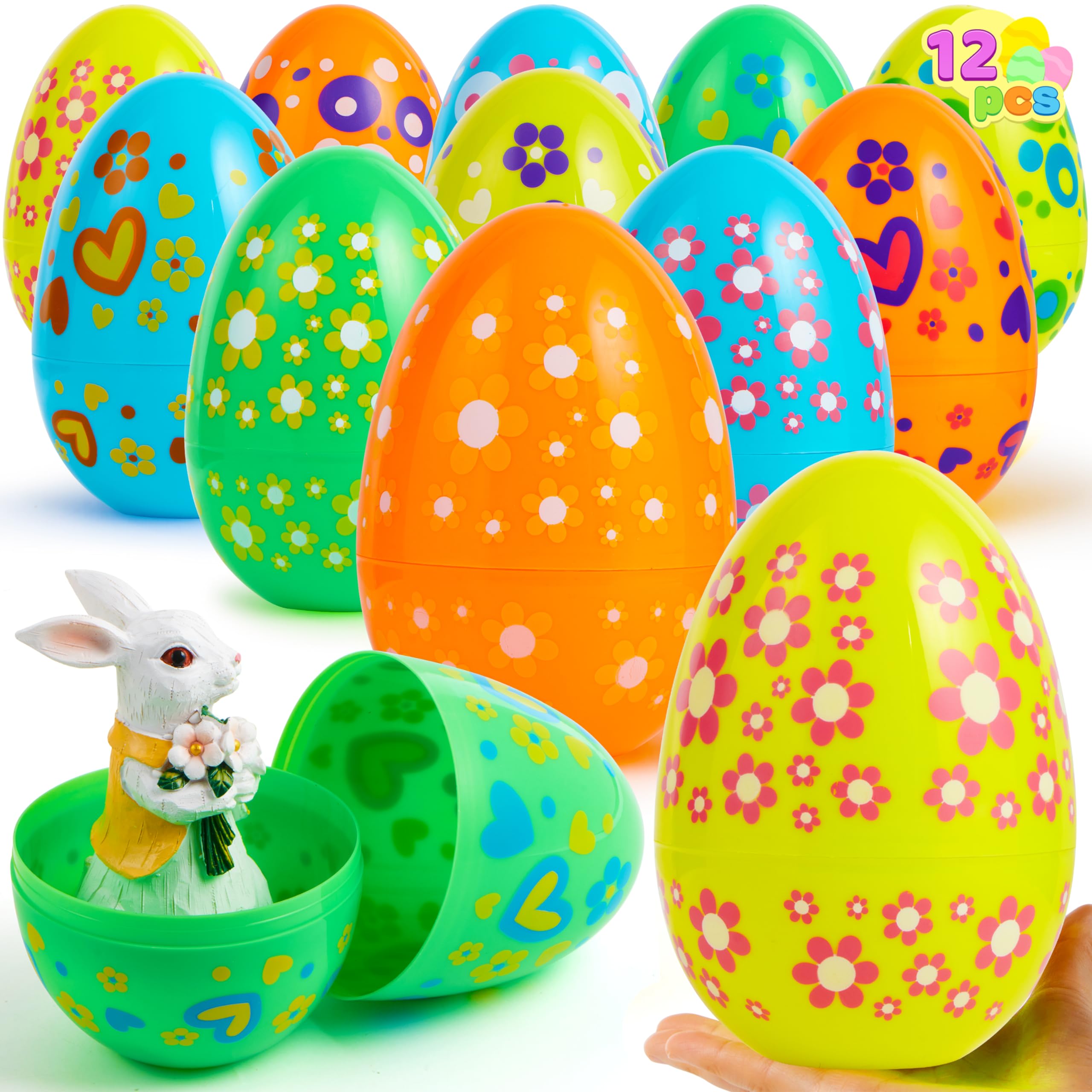 Amazon.com: JOYIN 12Pcs 7" Jumbo Easter Eggs, Big Empty Large Easter ...