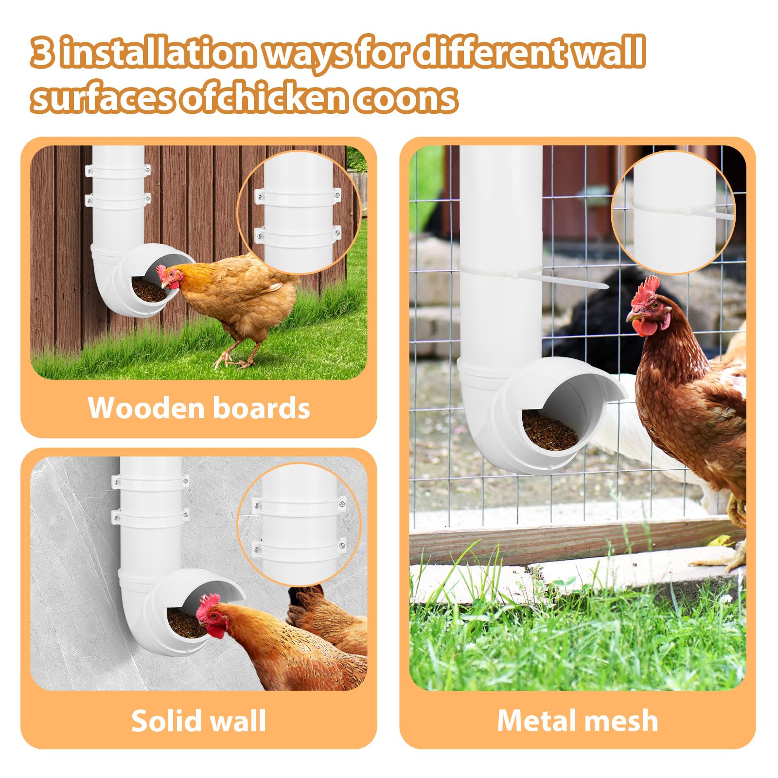Snapklik.com : Automatic Chicken Feeder, 7 Lbs Capacity, Heavy Duty PVC ...