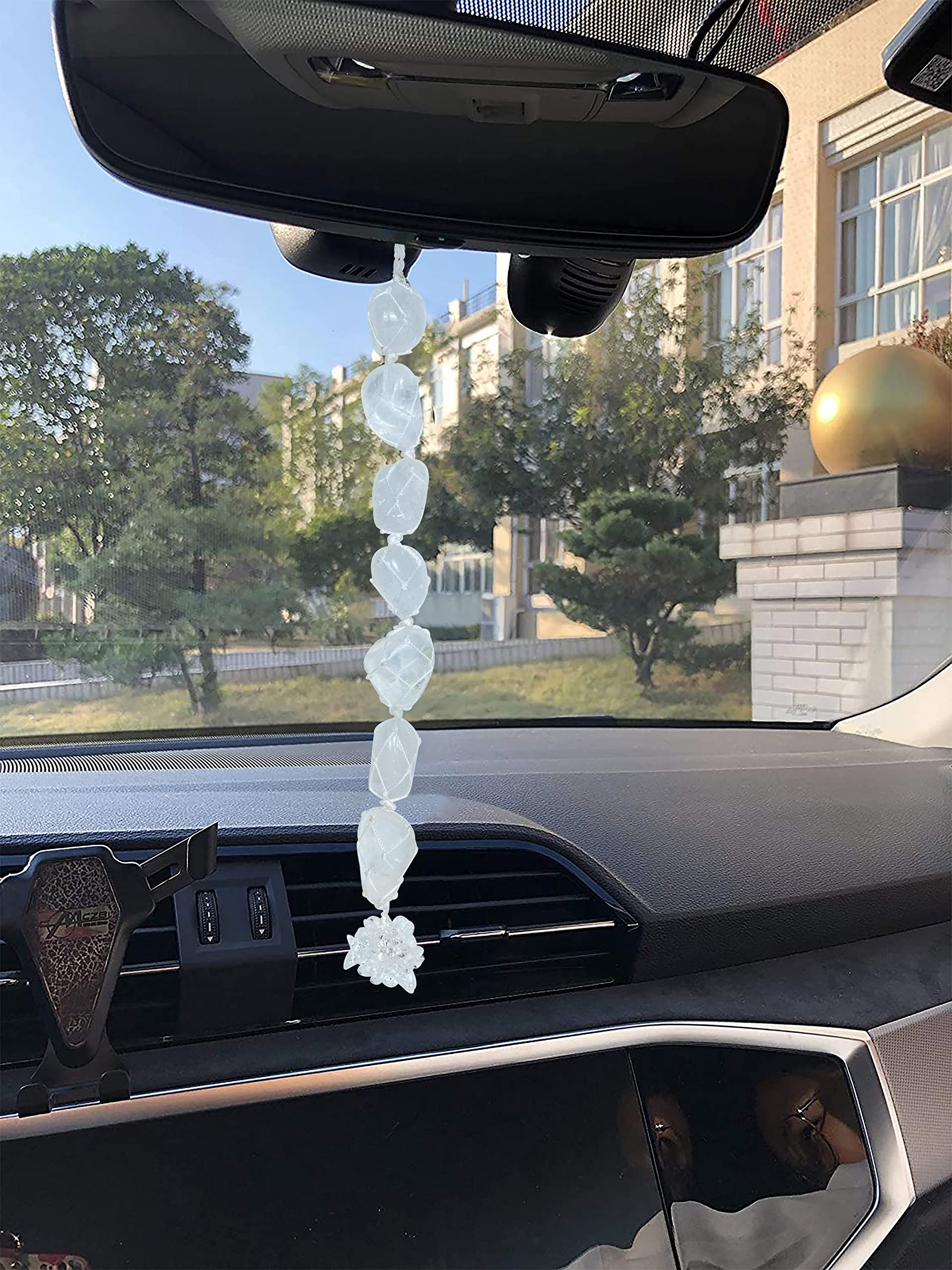 Crocon Clear Quartz Tumble car Hanging Gemstones Healing Window ...