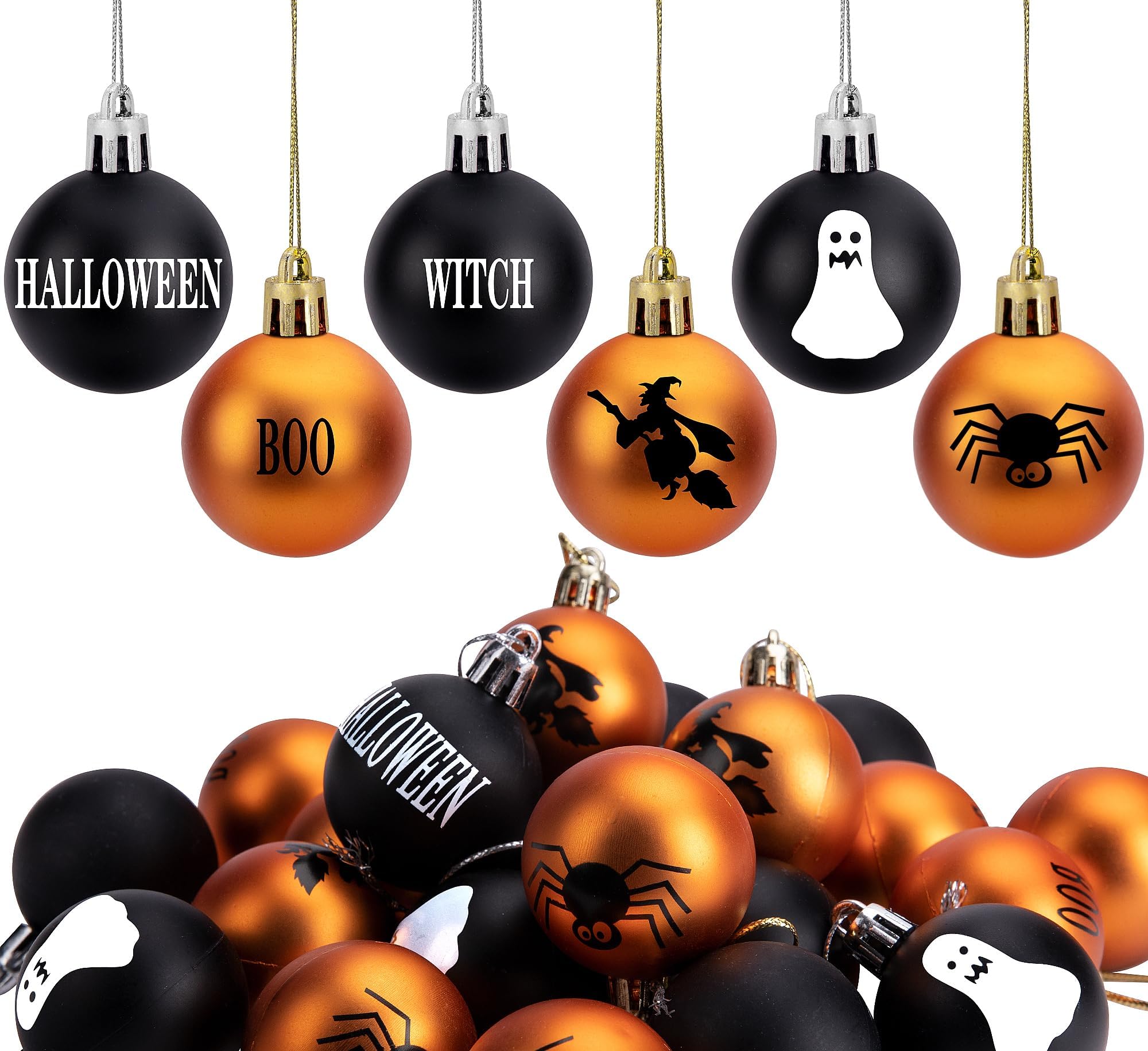 Amazon.com: 16 Pieces Halloween Hanging Ball Ornaments Fall Glitter ...