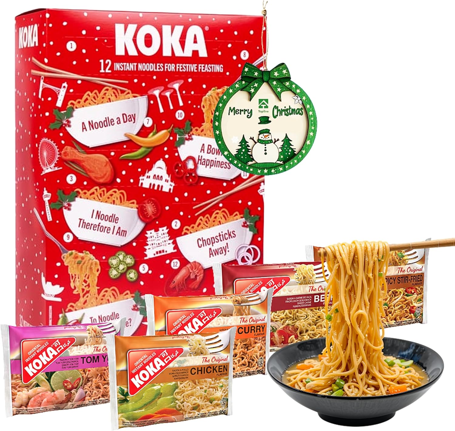 Koka Christmas Noodles Advent Calendar 2025 - Instant Noodles 12 Days ...