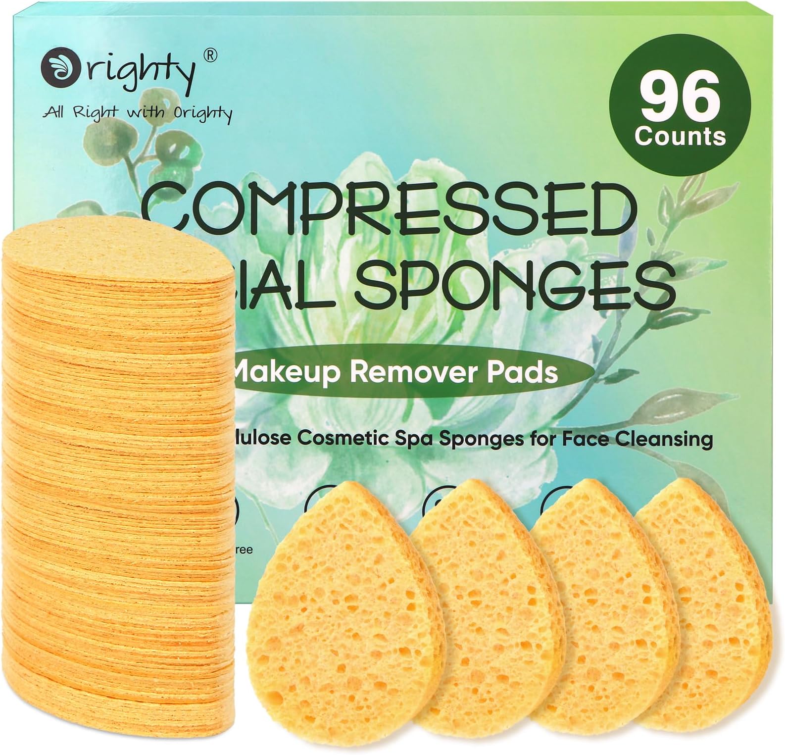 Amazon.com : ORIGHTY 96 Count Facial Sponges for Cleansing, 100% ...