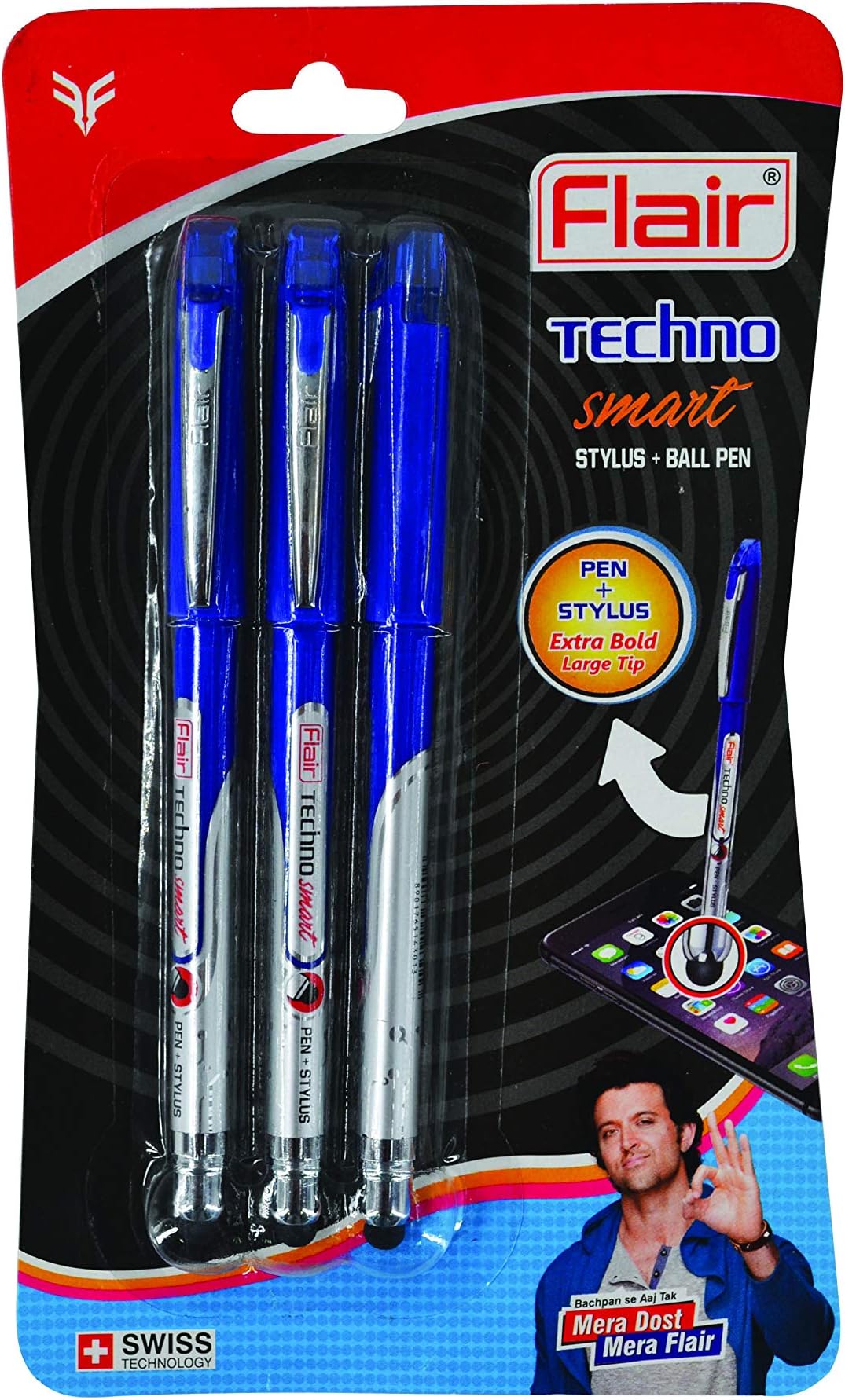 FLAIR Techno Smart Ball pen with Stylus Pack of 15 pens (3 pens,5 ...