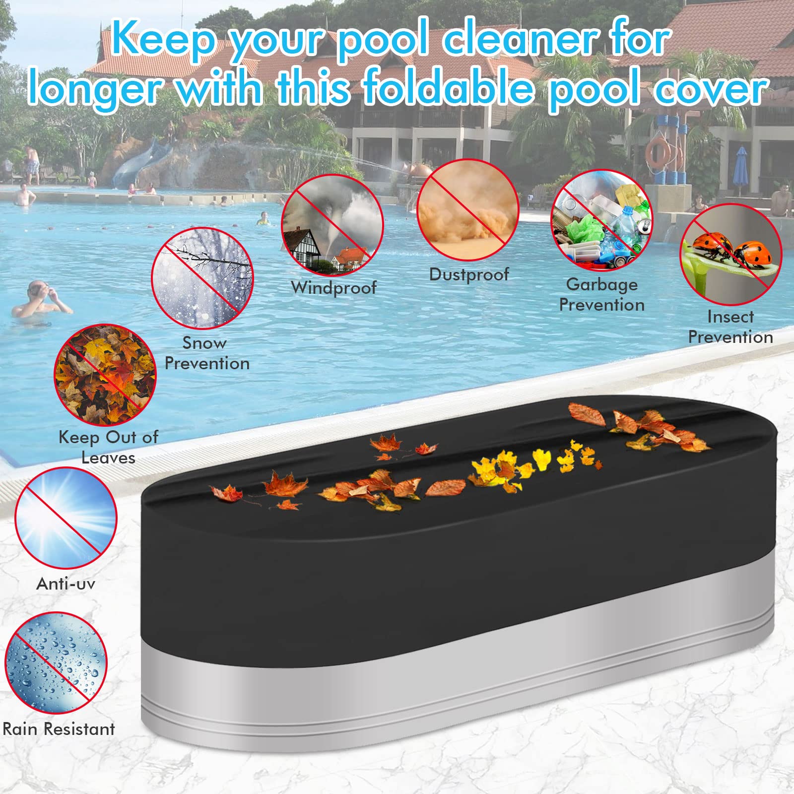 Snapklik.com : Oval Stock Tank Pool Cover 6 Ft, 420D Heavy Duty ...