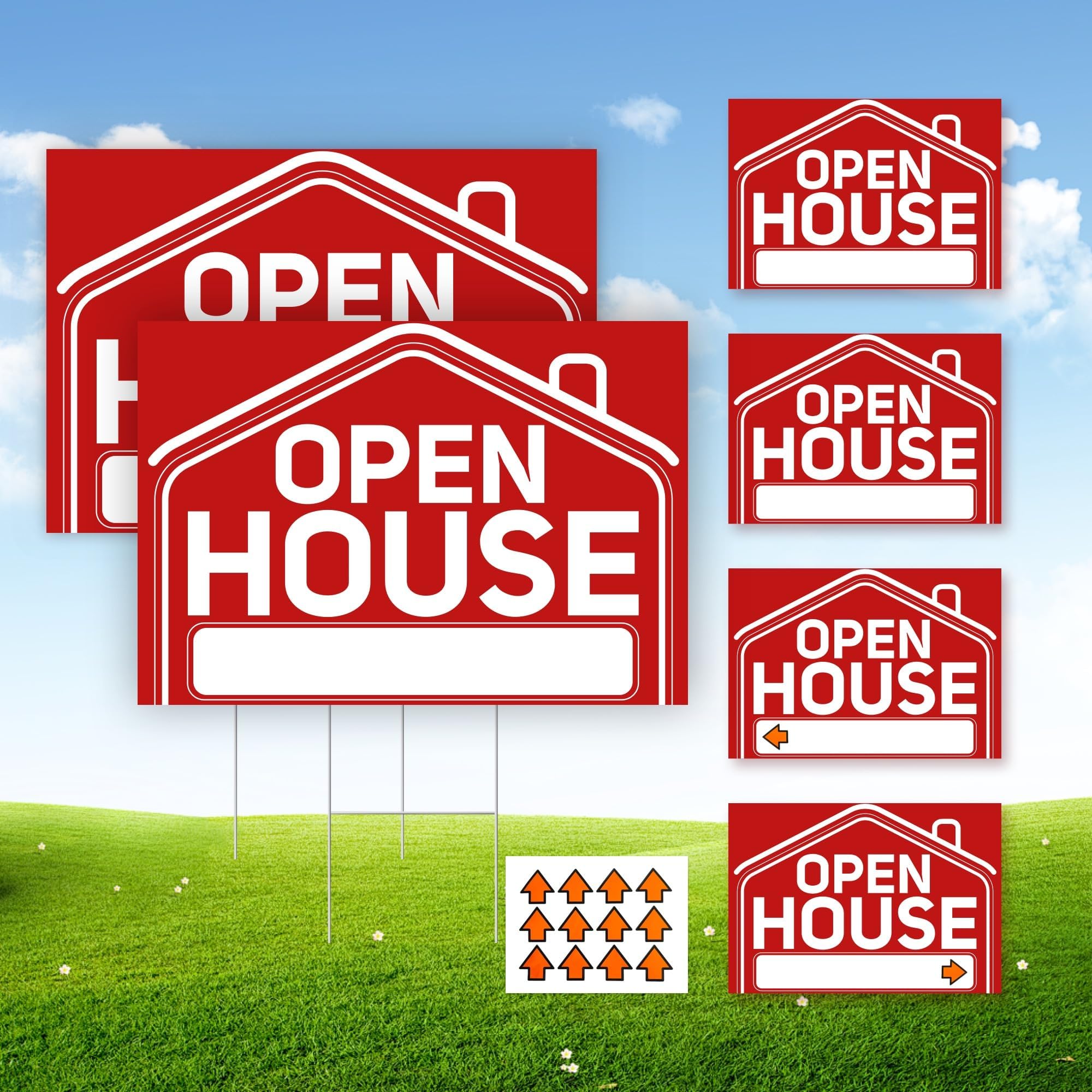 Amazon.com: Remiawy Open House Signs for Real Estate, 5 Packs 17" x 13 ...