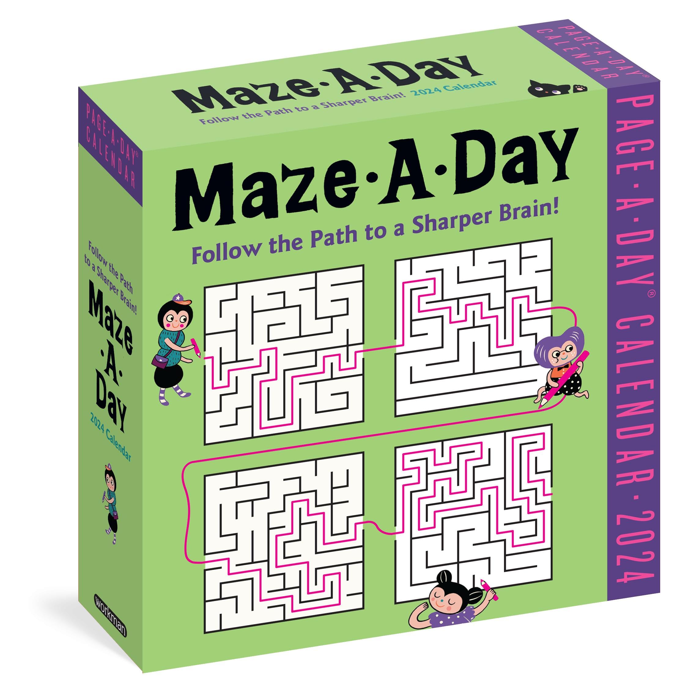 Maze-A-Day Page-A-Day Calendar 2024: Follow the Path to a Sharper Brain ...