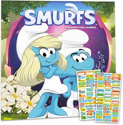 Smurfs 2 Calendar 2026 - Deluxe 2026 Smurfs Movie Wall Calendar Bundle ...