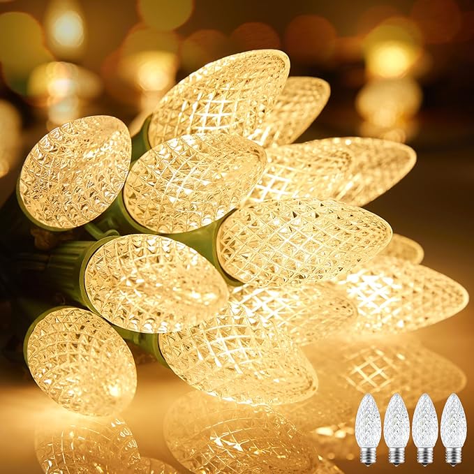 Amazon.com: Minetom C9 Christmas String Lights, 100 Ft LED Commercial ...