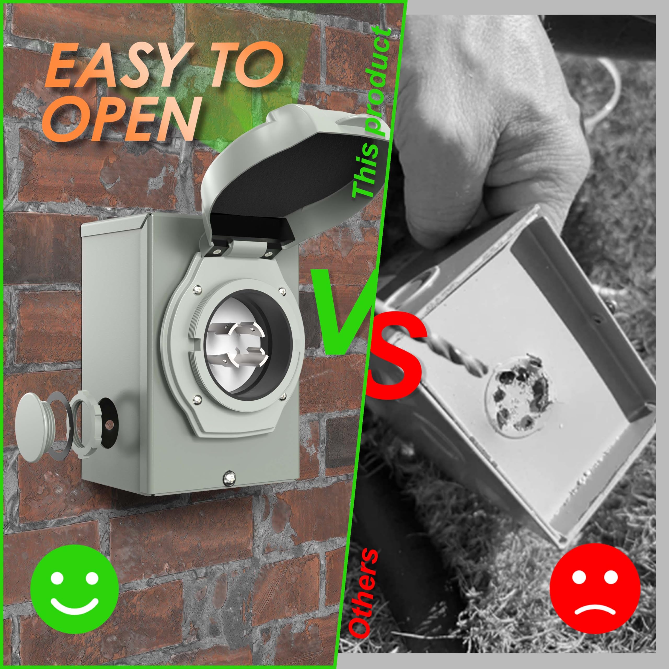 Box Snapklik.co : 30 Ap 4 Prong Generator Power Inlet Box, NEA L14-30P ...
