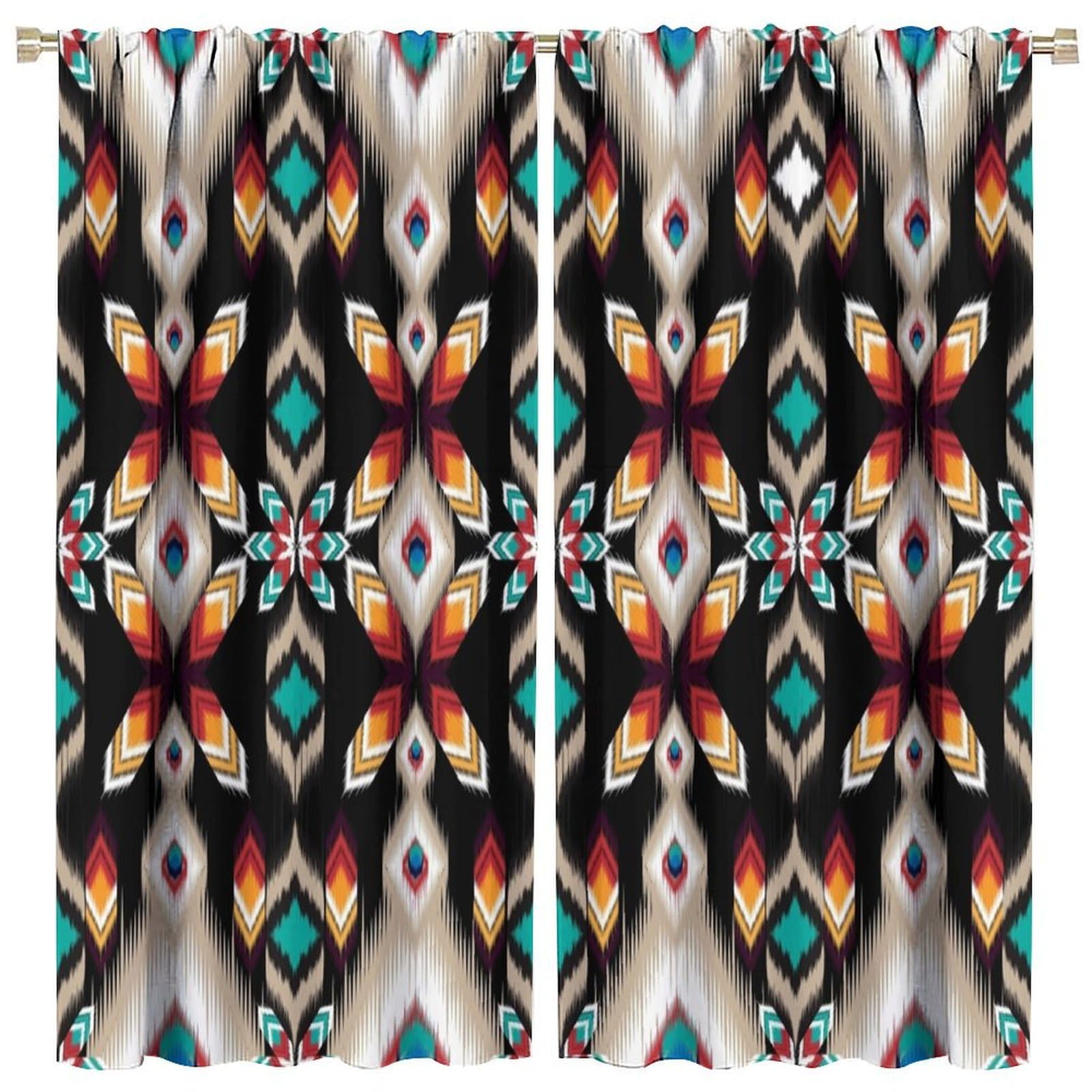 Amazon.com: OVBOKEY Native American Curtains, Aztec Curtains, Rustic ...