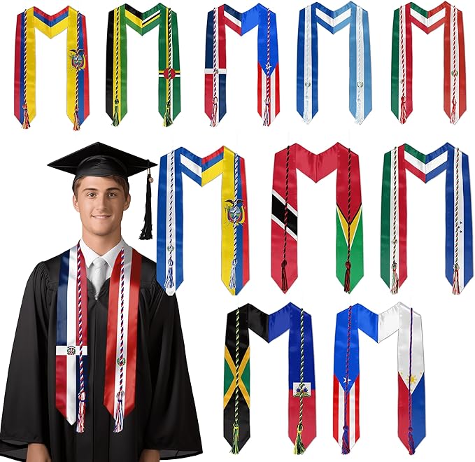 Amazon.com: Civilos Flag Graduation Stole and Honor Cord custom mixed ...