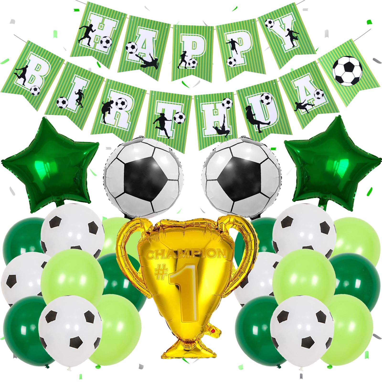 Football Balloons Birthday Party Decorations, Large Trophy Gold ...