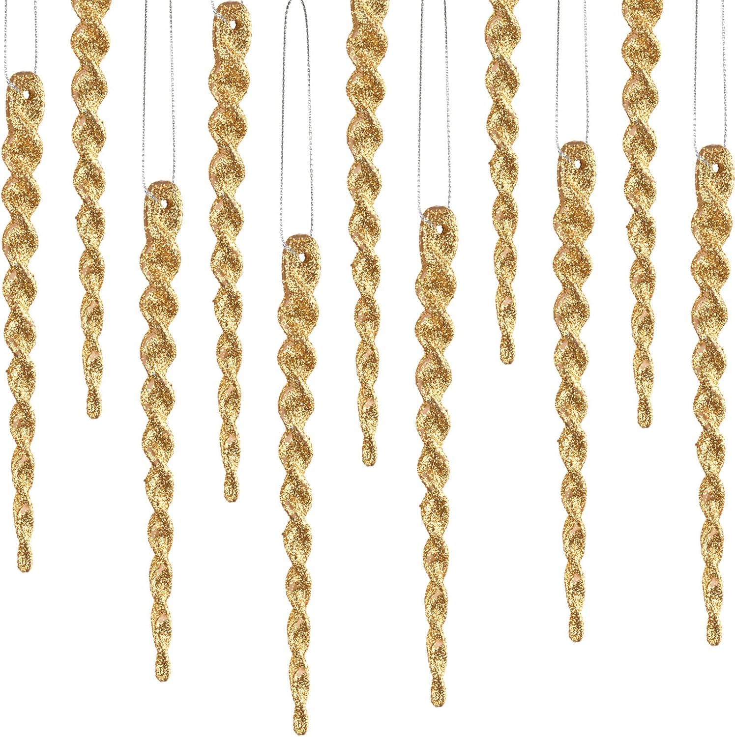 Amazon.com: 50 Pcs Tree Icicles for Christmas Plastic Xmas Ornaments ...