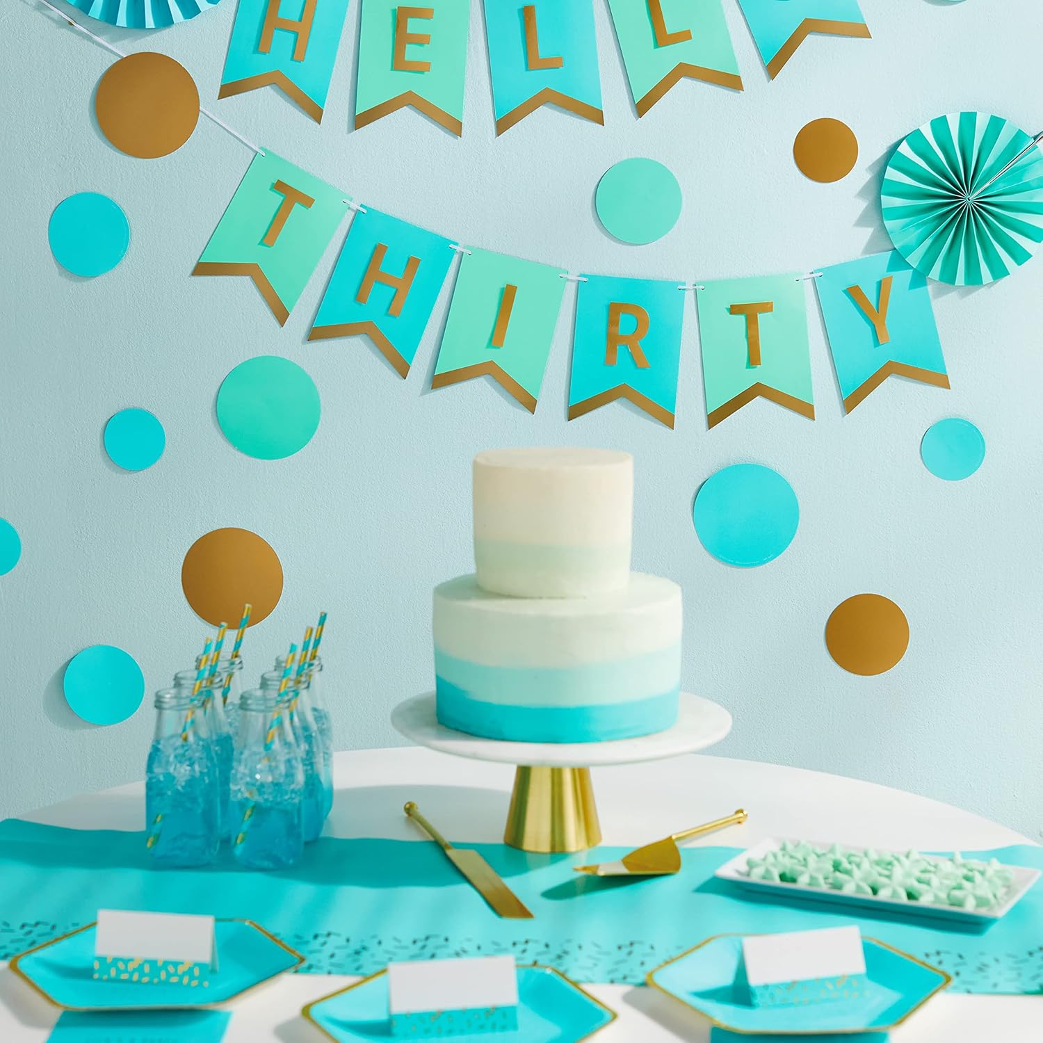Buy Crayola Hallmark Color Pop Party Decorations Set - Aquamarine Blue ...