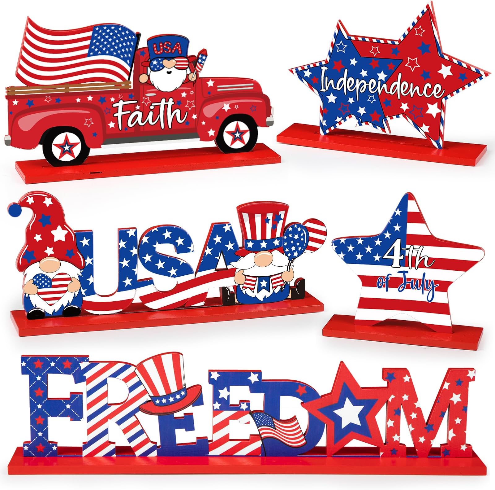 Amazon.com: 4th of July Decorations,Patriotic Memorial Day Table ...