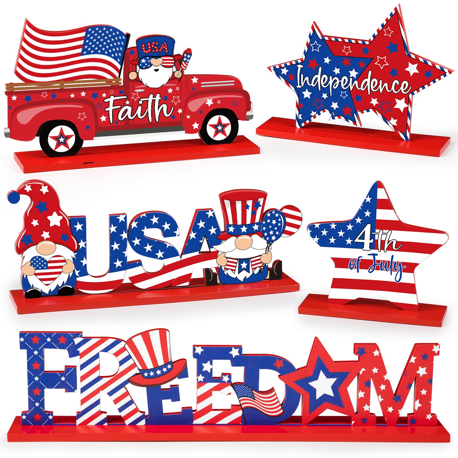 Amazon.com: 4th of July Decorations,Patriotic Memorial Day Table ...