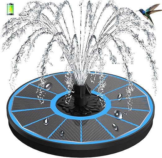 Amazon.com: GAIZERL 3.5W Solar Fountain with Battery - Work On Cloudy ...