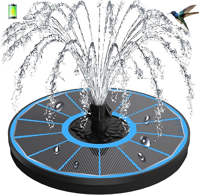 Amazon.com: GAIZERL 3.5W Solar Fountain with Battery - Work On Cloudy ...
