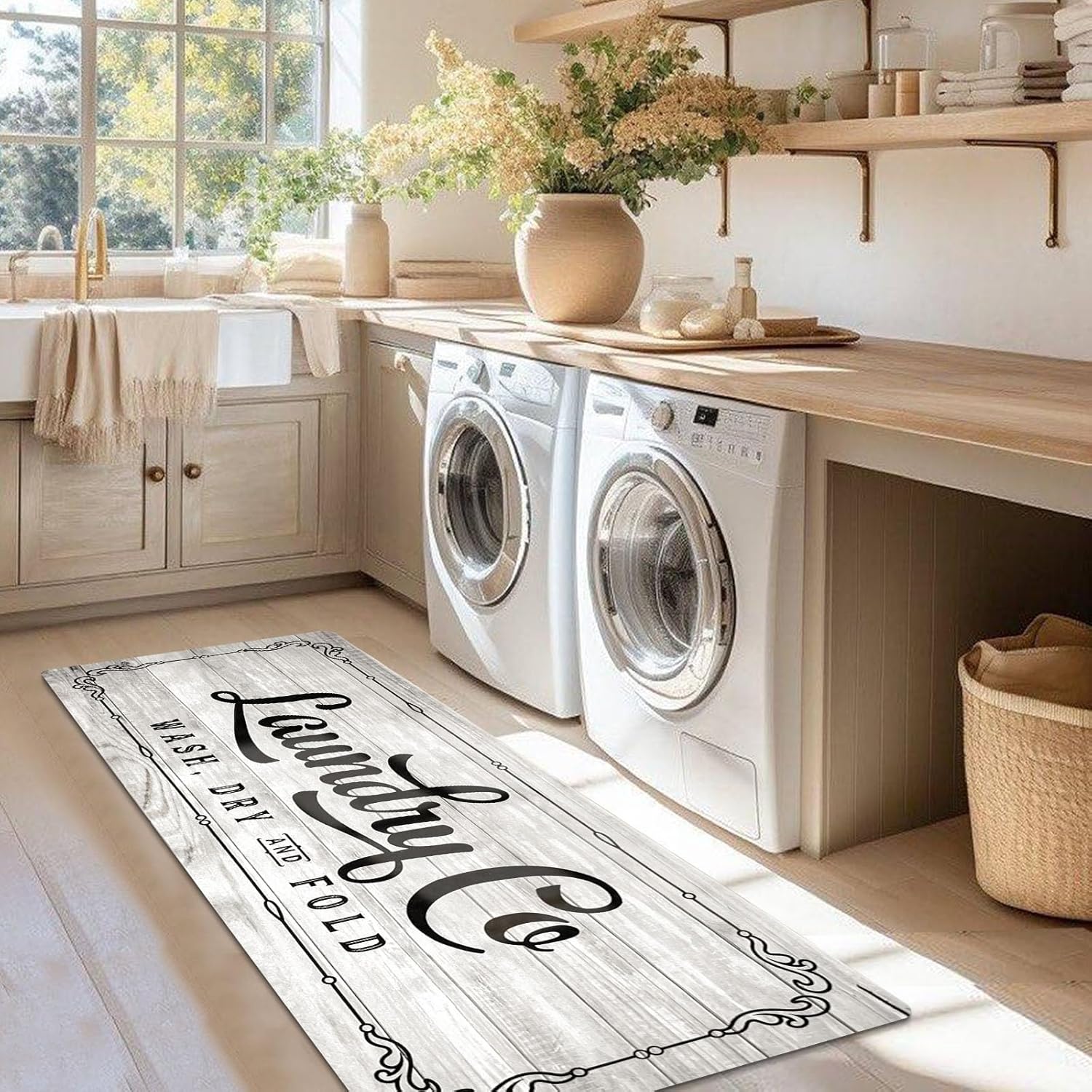 Amazon.com: Ivissy Laundry Room Rug 20"x60" Non Slip Laundry Rugs for ...