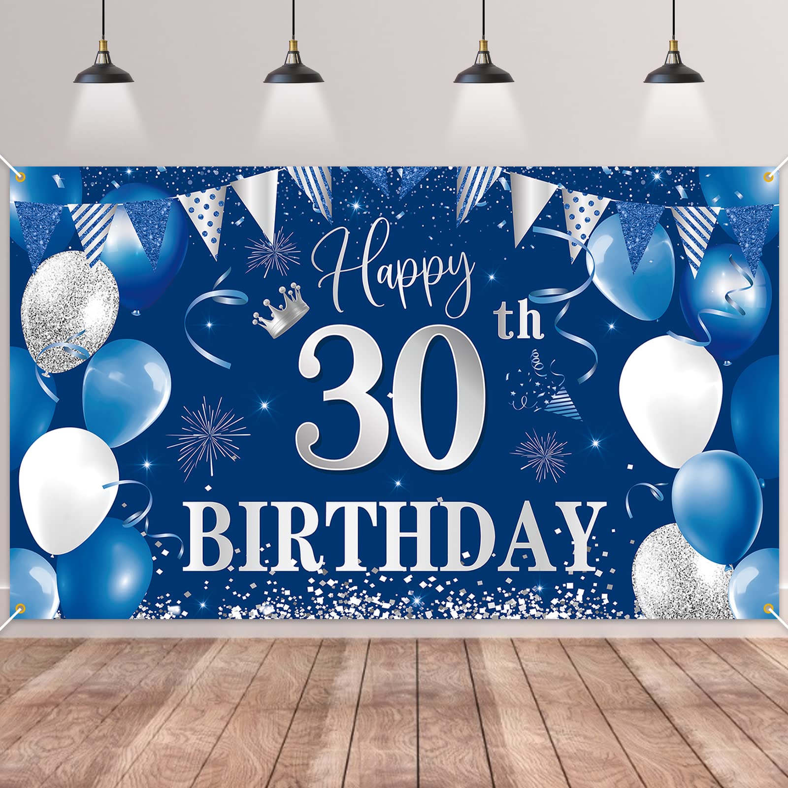 Amazon.com: 30th Birthday Banner Backdrop,BTZO Happy 30th Birthday ...