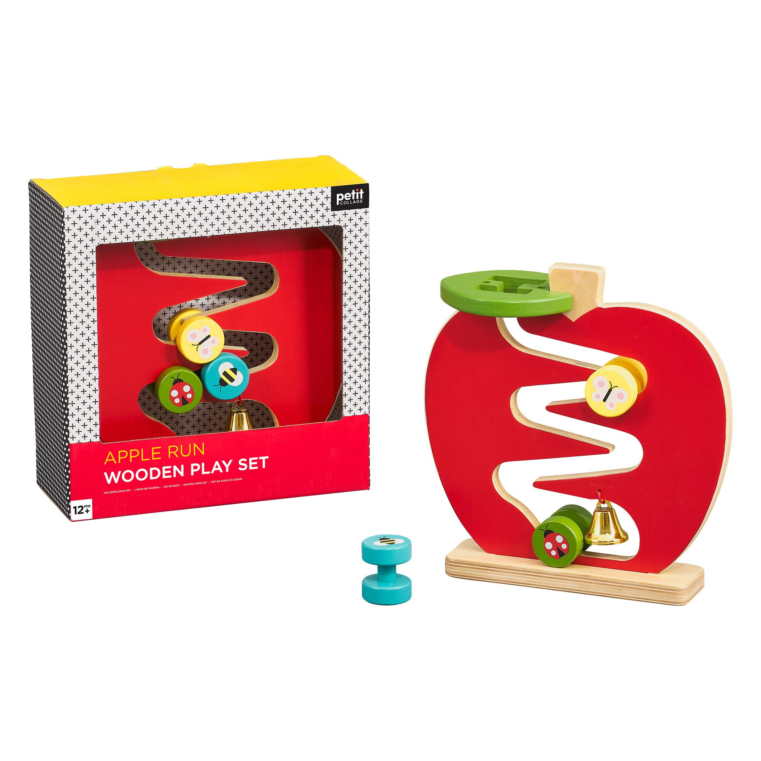 Amazon.com: Petit Collage Wooden Apple Racer Toddler Toy, Activity Toys ...