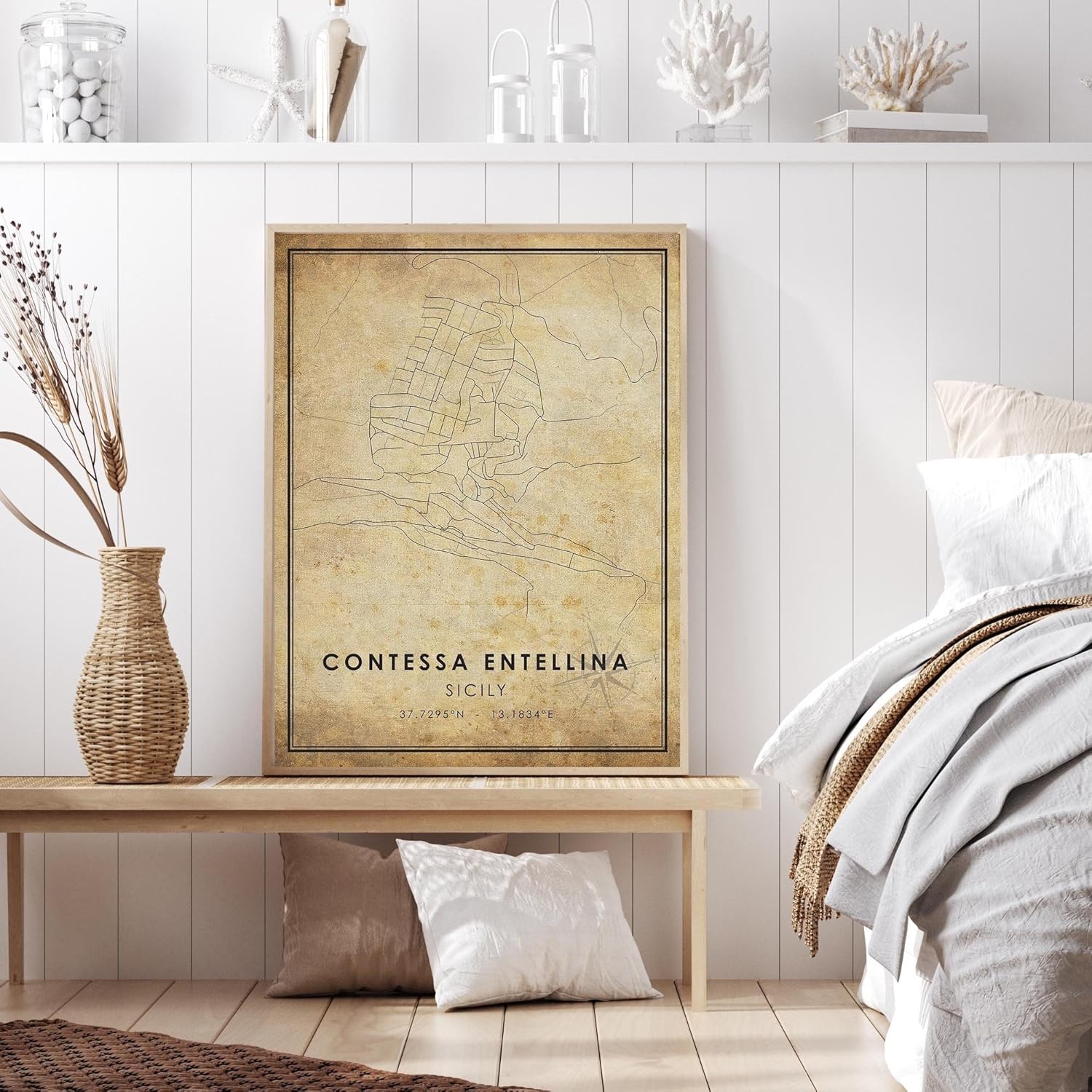 Contessa Entellina Vintage Map Print Contessa Entellina Mapa de Sicilia ...