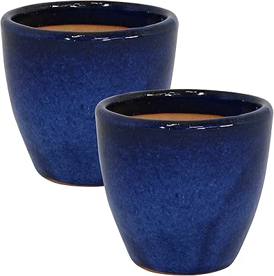 Amazon.com : Sunnydaze Chalet Ceramic Flower Pot Planter with Drainage Holes - 15-Inch - High ...