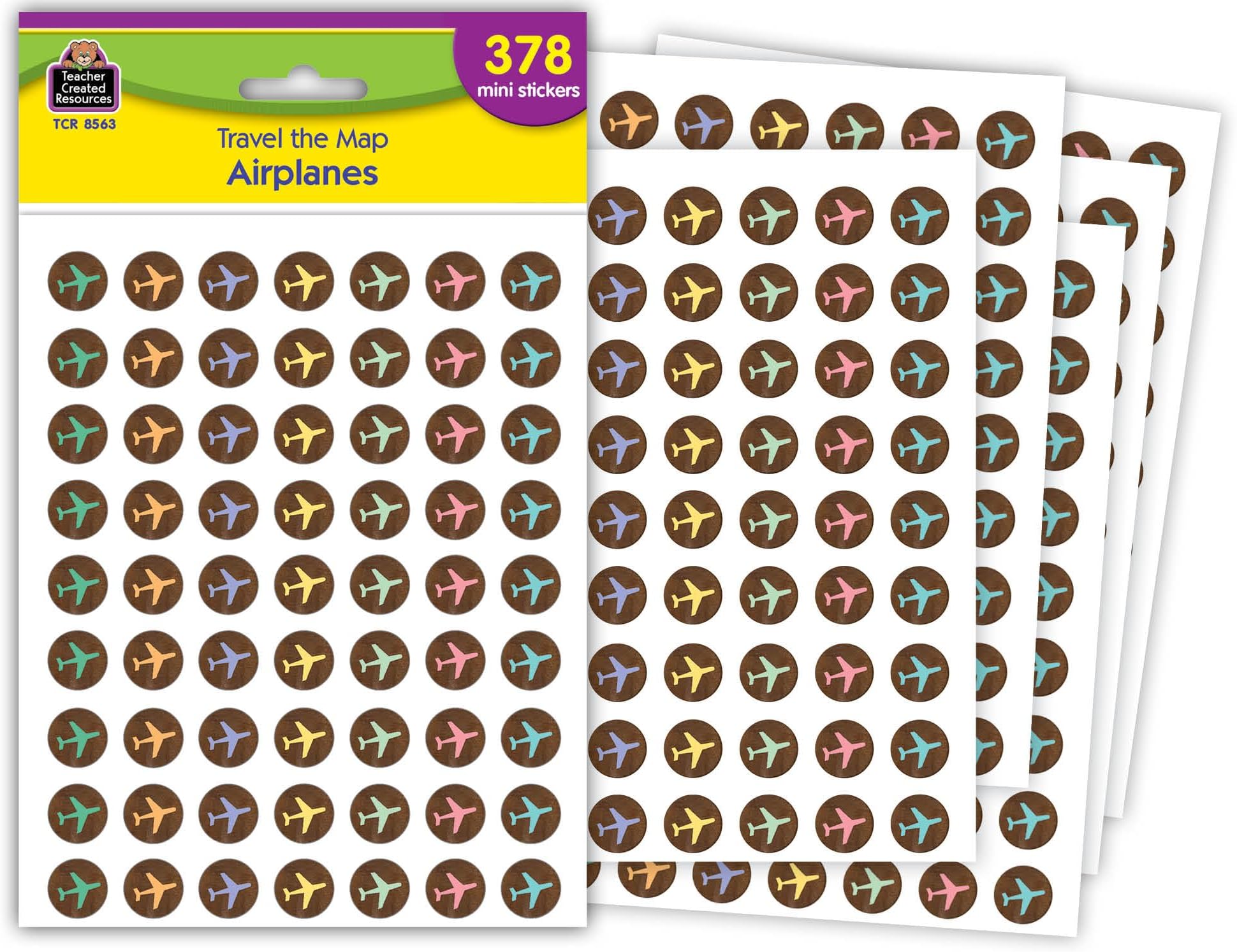 Amazon.com: 500 Colorful Travel The Map Airplanes Mini Stickers - Small ...