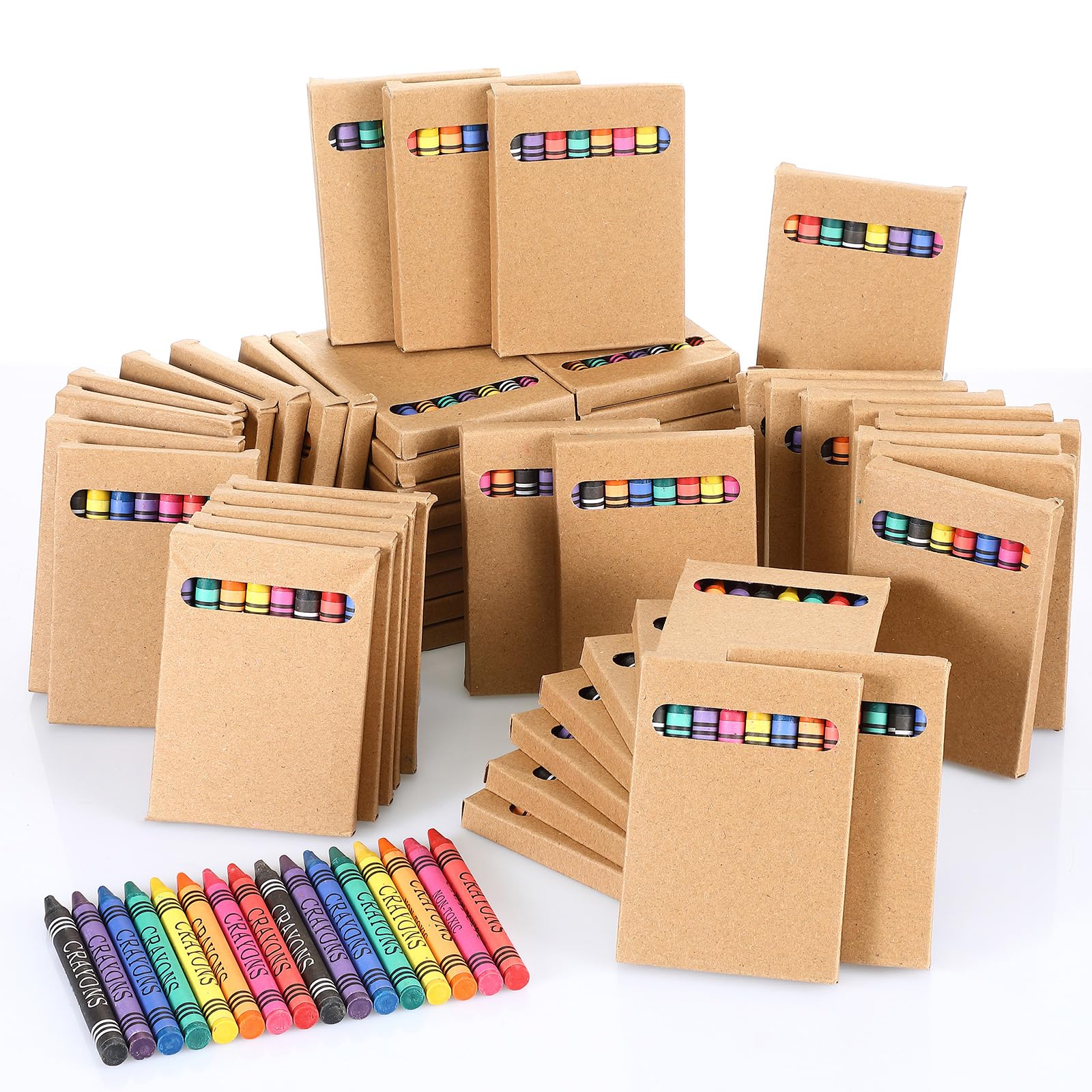 Amazon.com: Trandraft Crayons Bulk 8 Different Color Crayon Wrapped Wax ...