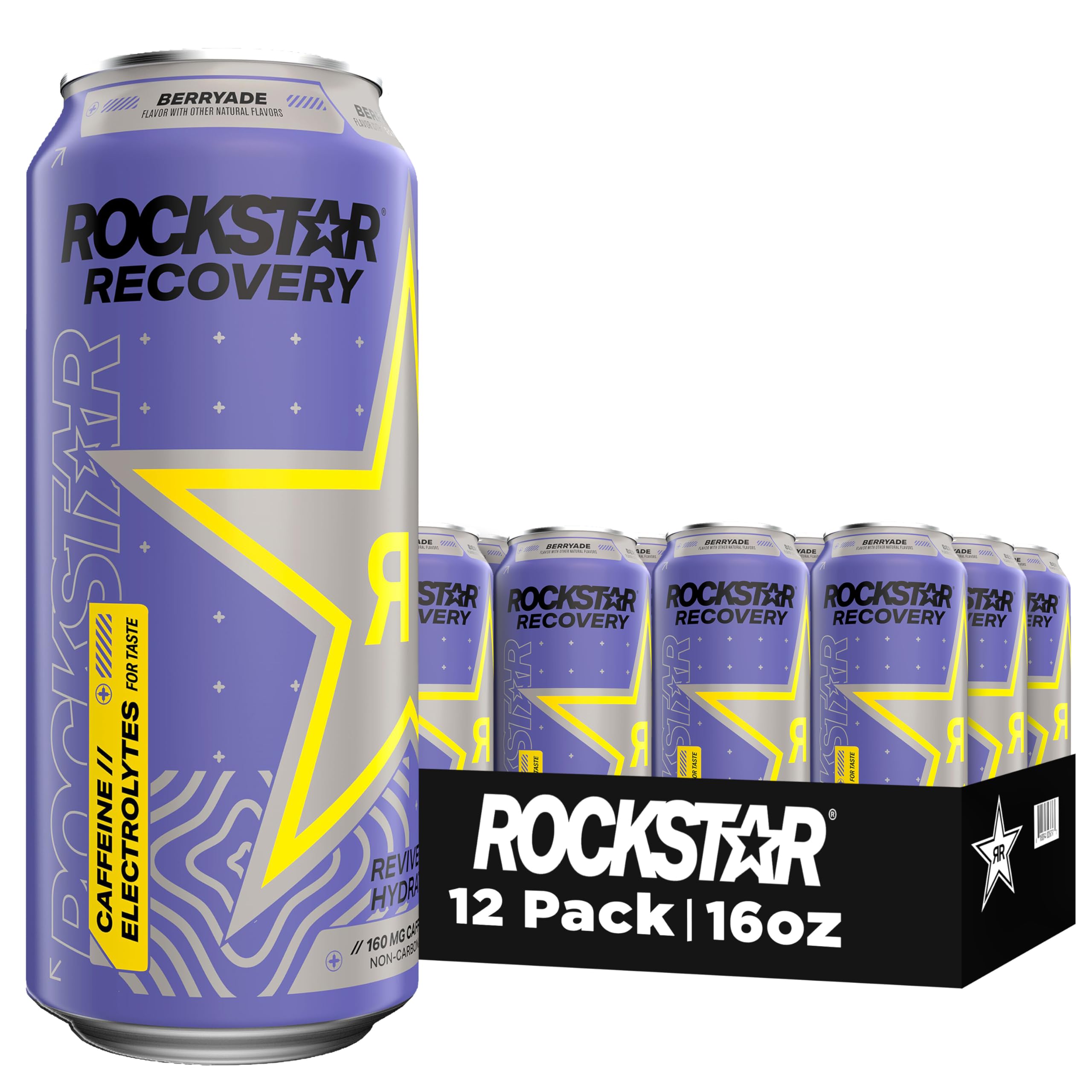 Amazon.com : Rockstar Recovery Non-Carbonated Energy Drink, Berryade ...